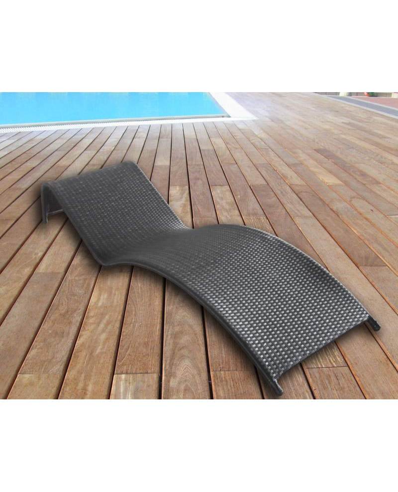 SDRAIO IN RATTAN NERO LETTINO DESIGN MODERNO - LOUNGE - ARREDAMENTO PER ...