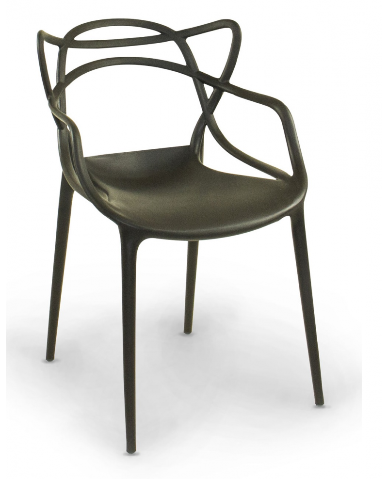 SEDIA NERA INTRECCIATA IN POLIPROPILENE MODELLO NILAH - VARI COLORI ...