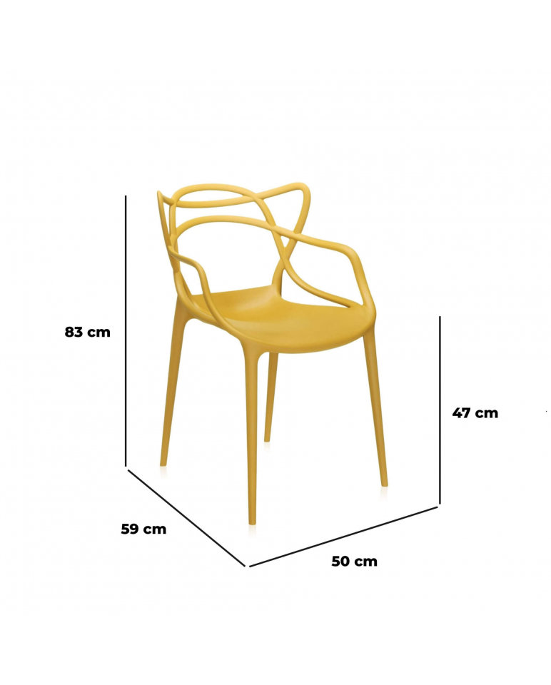 SEDIA GIALLO SENAPE INTRECCIATA IN POLIPROPILENE MODELLO NILAH - VARI ...